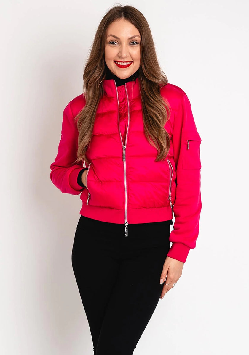 QUILTED SHORT JACKET IN FUSCHIA – Elaine Dickinson