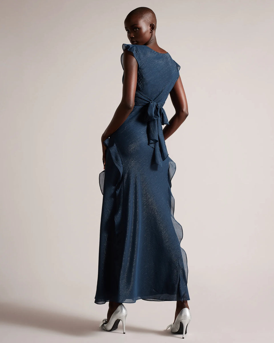 TED BAKER LAURAE BIAS CUT MAXI DRESS WITH RUFFLE DETAIL – Elaine Dickinson